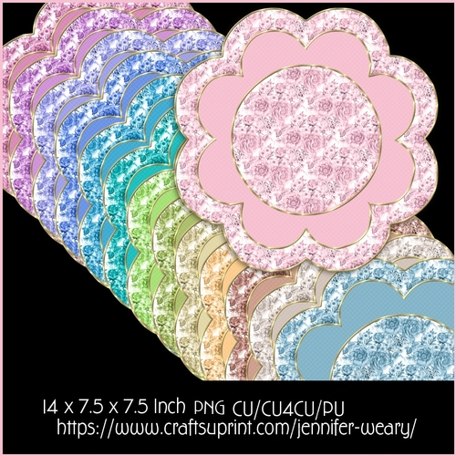 Cute Floral Mats with Golden Edges 7 - CUP883995_68705 | Craftsuprint