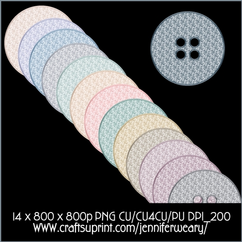 Neutral Buttons 3 Paisley - CUP939440_68705 | Craftsuprint