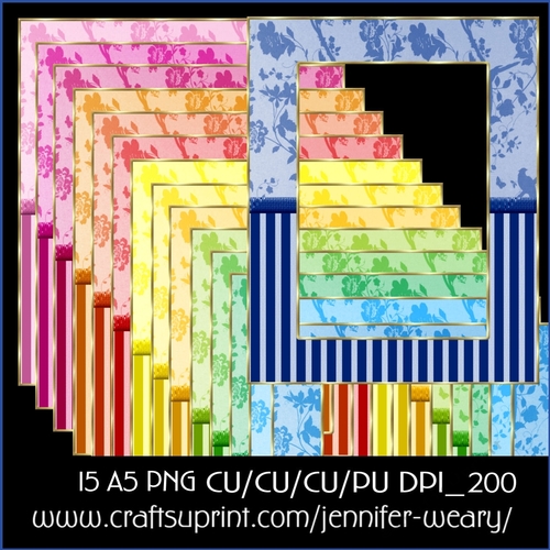 2 Colorful Frames A5 - CUP995493_68705 | Craftsuprint