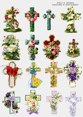 VINTAGE CROSSES COLLAGE SHEET - CUP1026994_102747 | Craftsuprint