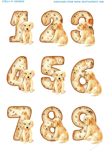 PUPPY NUMBERS - CUP1035294_102747 | Craftsuprint