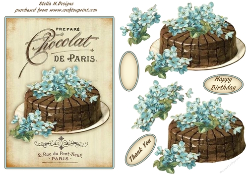CAFE DE PARIS - FORGET ME NOT CAKE - CUP1050182_102747 | Craftsuprint