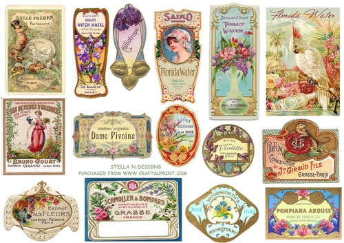 FRENCH PERFUME LABELS 4 - CUP1051280_102747 | Craftsuprint