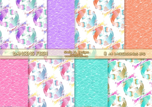 DANCING FISH A4 BACKGROUND KIT - CUP1053255_102747 | Craftsuprint