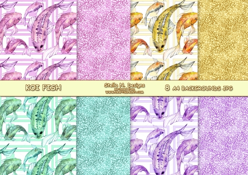 KOI FISH A4 BACKGROUND KIT - CUP1054949_102747 | Craftsuprint