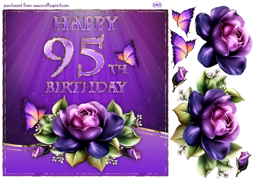HAPPY 95TH BIRTHDAY W. DECOUPAGE - CUP1059763_102747 | Craftsuprint