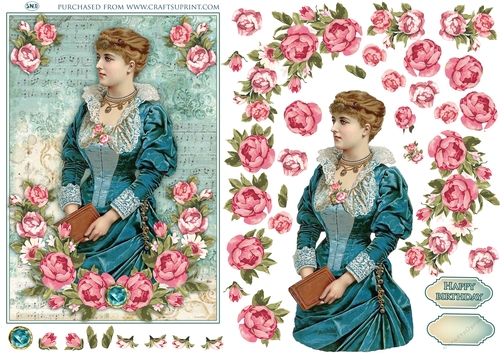 VINTAGE LADY 2 DECOUPAGE TOPPER - CUP1067464_102747 | Craftsuprint