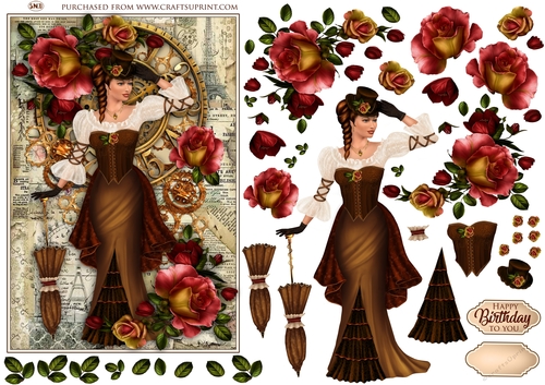 VINTAGE LADY 3 DECOUPAGE TOPPER - CUP1068204_102747 | Craftsuprint