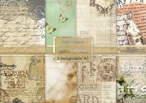 BACK IN TIME A5 BACKGROUND KIT - CUP1069160_102747 | Craftsuprint