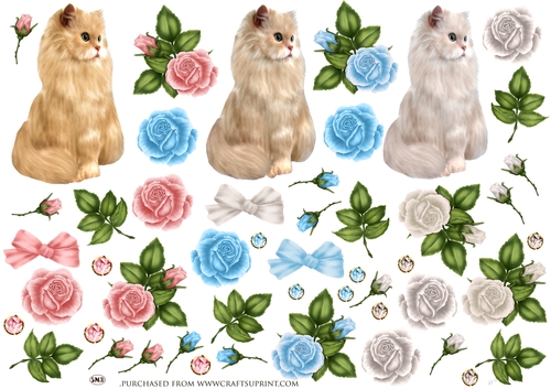CATS AND ROSES 1 - CUP1071236_102747 | Craftsuprint