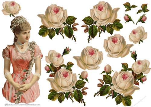LADY ROSE DECOUPAGE - CUP1076959_102747 | Craftsuprint