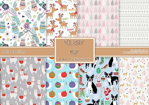 HOLIDAY MIX A4 BACKGROUND KIT - CUP1079248_102747 | Craftsuprint