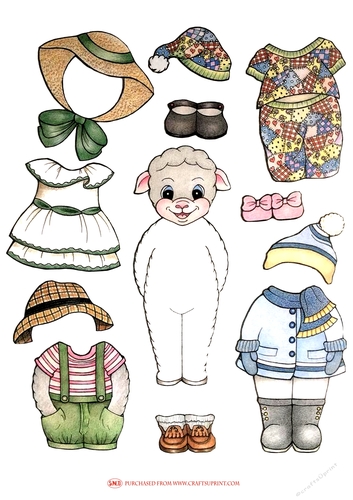 LITTLE SHEEP PAPERDOLL - CUP1084667_102747 | Craftsuprint