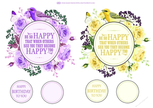 HAPPY BIRD 2 QUOTE TOPPERS - CUP1111135_102747 | Craftsuprint