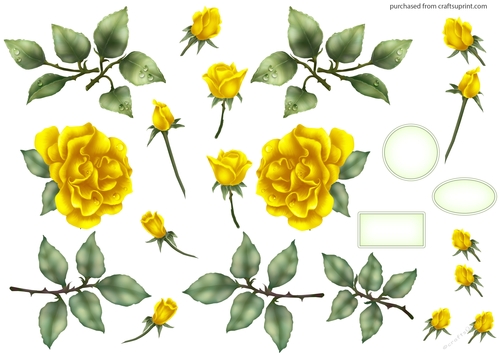 ELEGANT ROSE DECOUPAGE YELLOW - CUP1222403_102747 | Craftsuprint