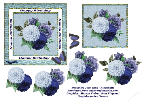 Blue roses for a birthday - CUP1169027_1716 | Craftsuprint