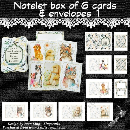 Notelet box card set of 6 plus matching envelopes 1 - CUP1198838_1716 ...