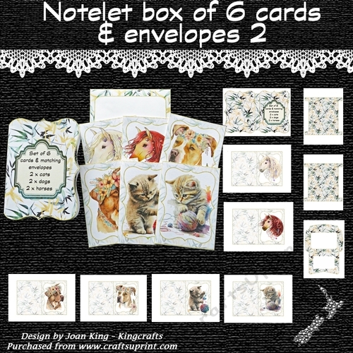 Notelet box card set of 6 plus matching envelopes 2 - CUP1198839_1716 ...
