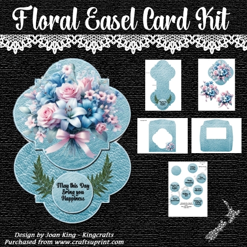 Floral Easel Card Kit - CUP1370167_1716 | Craftsuprint