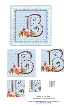 Floral Rose Monogram Letter B - CUP313556_1716 | Craftsuprint