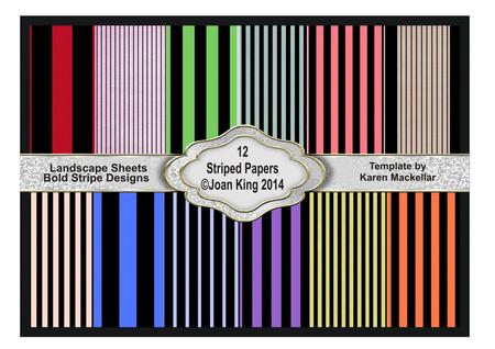12 Landscape Bold Striped Papers - CUP566534_1716 | Craftsuprint
