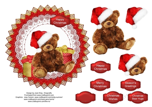 Teddy Bears Christmas - CUP988293_1716 | Craftsuprint