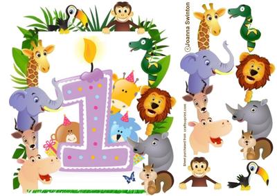 Animal First Birthday Card - CUP185512_470 | Craftsuprint