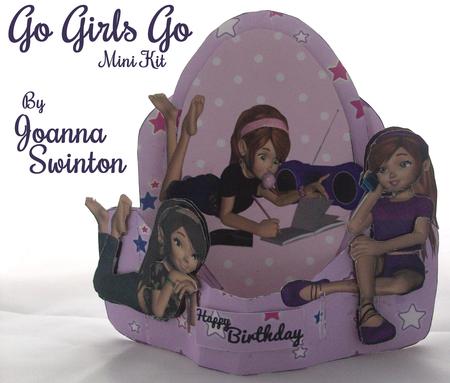 Go Girl Go Pull Push Card - CUP458199_470 | Craftsuprint