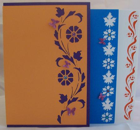 3 Floral Edged Cards - CUP703573_470 | Craftsuprint