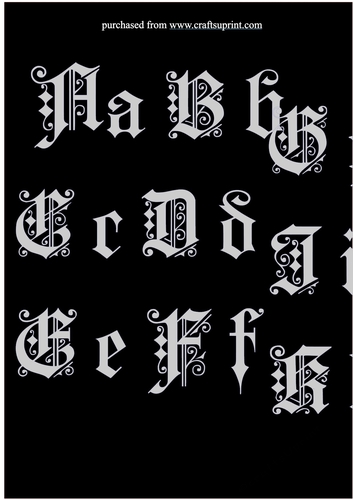 Gothic style alphabet. Upper and lower case - CUP964897_25130 ...