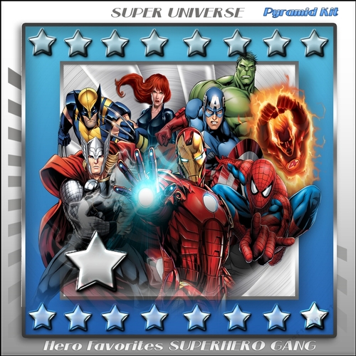 Superhero Gang Pyramid Card Front Kit. - CUP776692_78519 | Craftsuprint