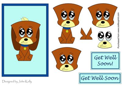 Get Well Soon Puppy - Decoupage - CUP196159_1119 | Craftsuprint