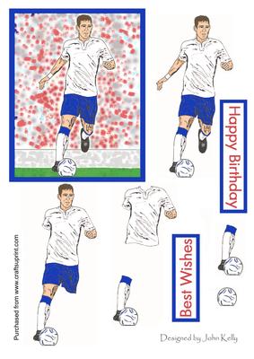 Footballer with White Shirt - Decoupage - CUP205329_1119 | Craftsuprint