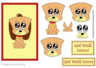 Get Well Soon Dog - Decoupage - CUP209207_1119 | Craftsuprint