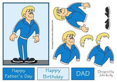 Keep Fit Dad (blue) - Decoupage - CUP218150_1119 | Craftsuprint