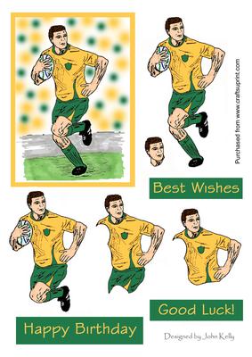 Rugby (gold) - Decoupage - CUP218721_1119 | Craftsuprint