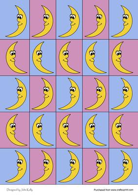 Moons (blue & Pink) - CUP234807_1119 | Craftsuprint