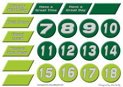 Age Badges & Sentiments (green) - CUP254159_1119 | Craftsuprint