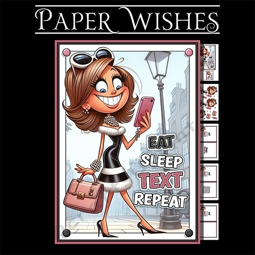 Eat. Sleep. Text. Repeat. A5 Mini Kit – A Birthday Message with Major ...