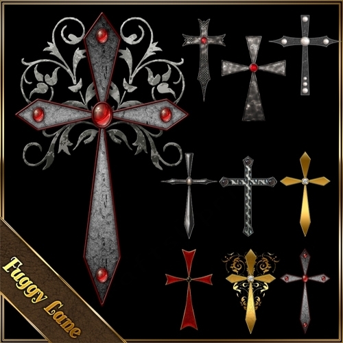 10 Gothic Crosses - CUP772367_1884 | Craftsuprint