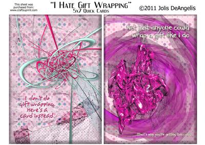 I Hate Gift Wrapping Card Fronts/toppers - CUP228450_126 | Craftsuprint