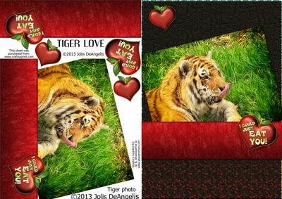 Tiger Love A5 Step by Step Card - CUP390292_126 | Craftsuprint