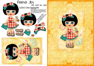 Friend Jen, A5 Step by Step Card - CUP418783_126 | Craftsuprint