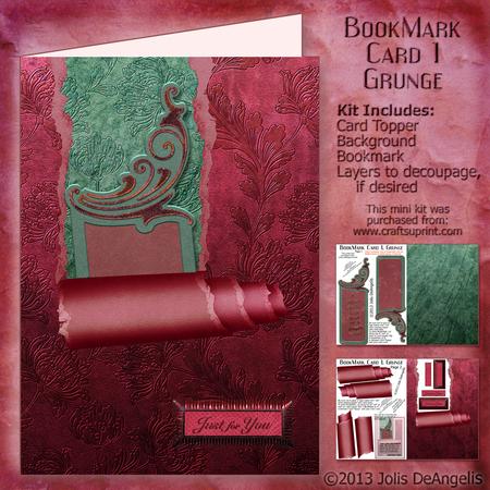 Bookmark Card 1, Grunge - CUP493334_126 | Craftsuprint