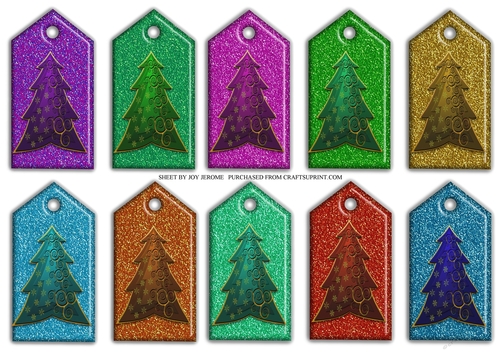 JJ CHRISTMAS GLITTER TAGS WITH TREE EMBELLISHMENT - CUP790643_3406 ...