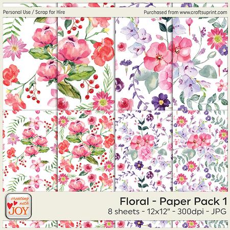 Floral - Watercolor Papers 1 - CUP664897_2356 | Craftsuprint