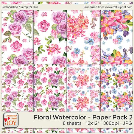 Floral - Watercolor Papers 2 - CUP665048_2356 | Craftsuprint