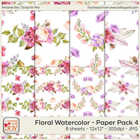 Floral - Watercolor Papers 4 - CUP665144_2356 | Craftsuprint