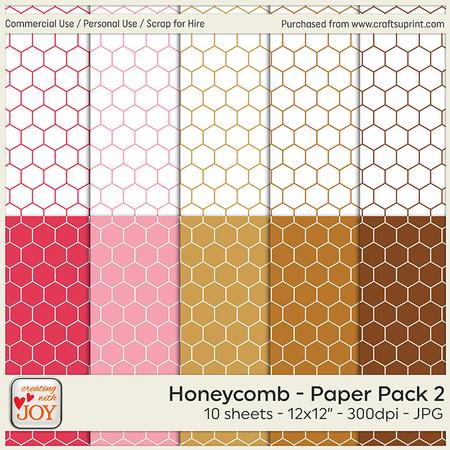 Honeycomb (hexagon) Background Papers 2 - CUP668289_2356 | Craftsuprint