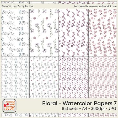 A4 Floral Watercolor Background Papers 7 - CUP668589_2356 | Craftsuprint